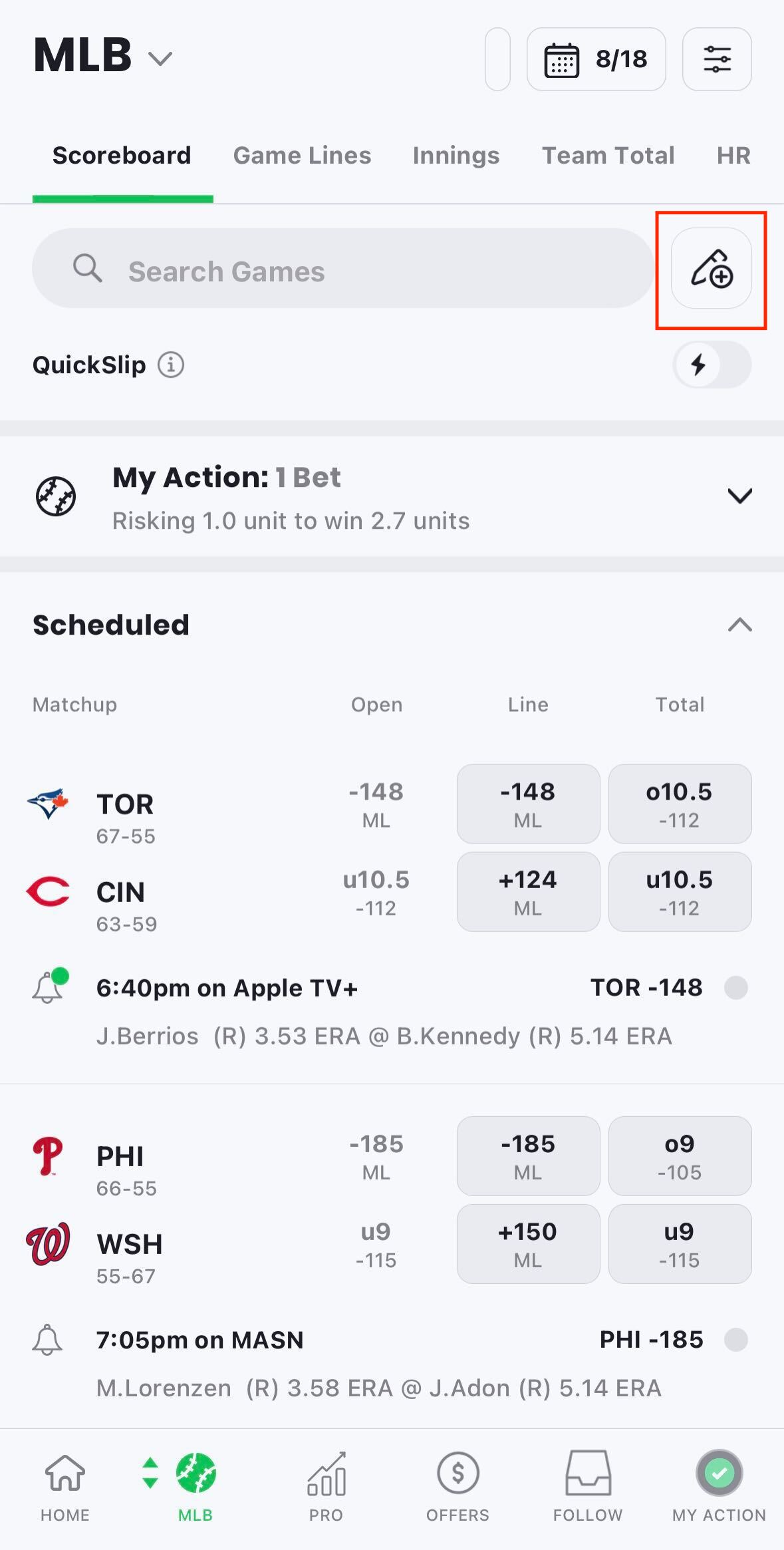 Tracking Custom Bets – Action Network